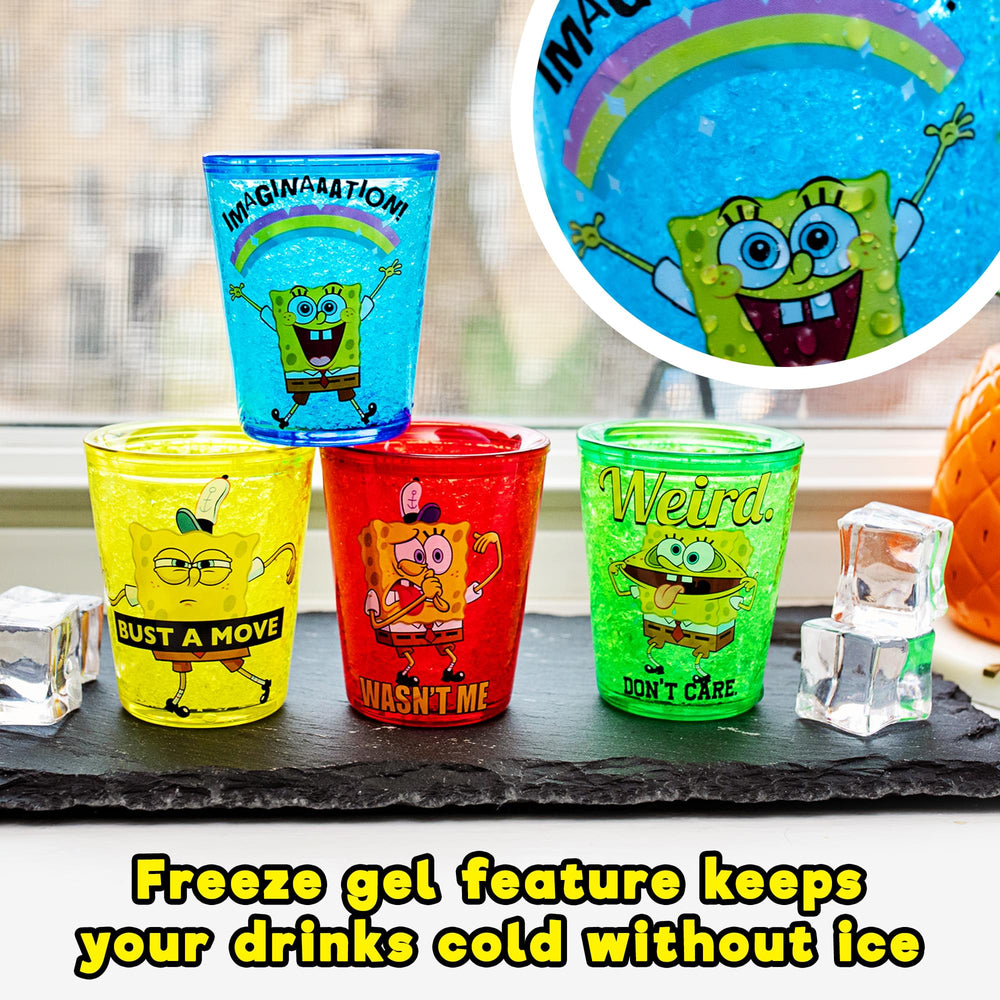 Spongebob 4 Piece Plastic Mini Cup Set | Free Shipping