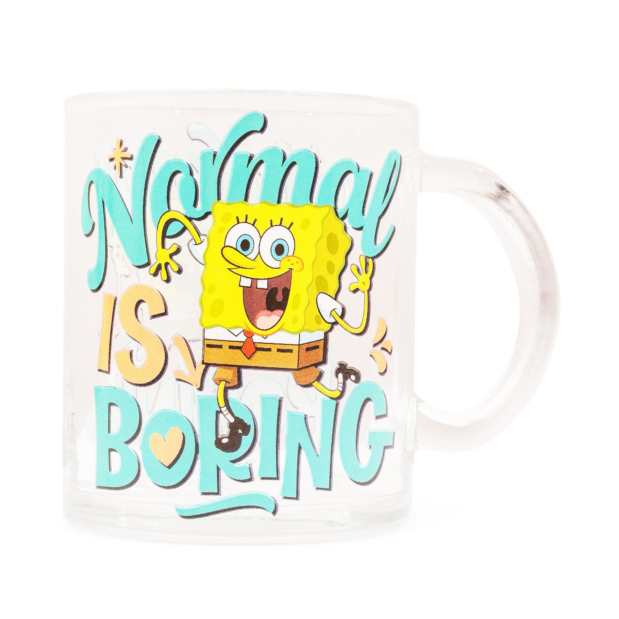 SpongeBob "Normal Is Boring" 18oz Glass Coffee Mug | Free Shipping