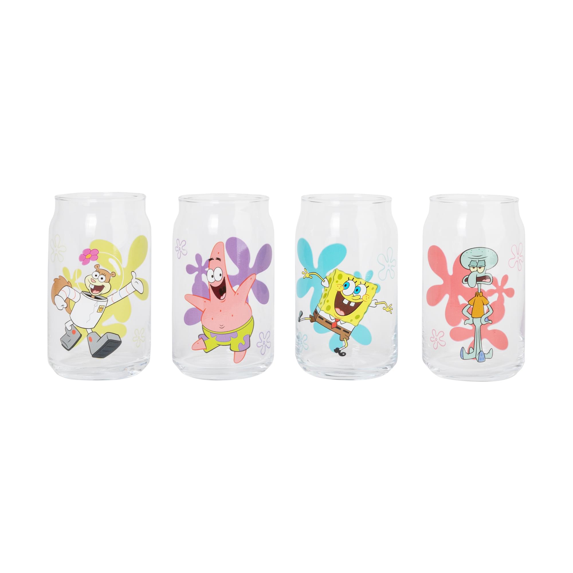 SpongeBob Characters 16 Ounce Glass Can Set | Free Shipping