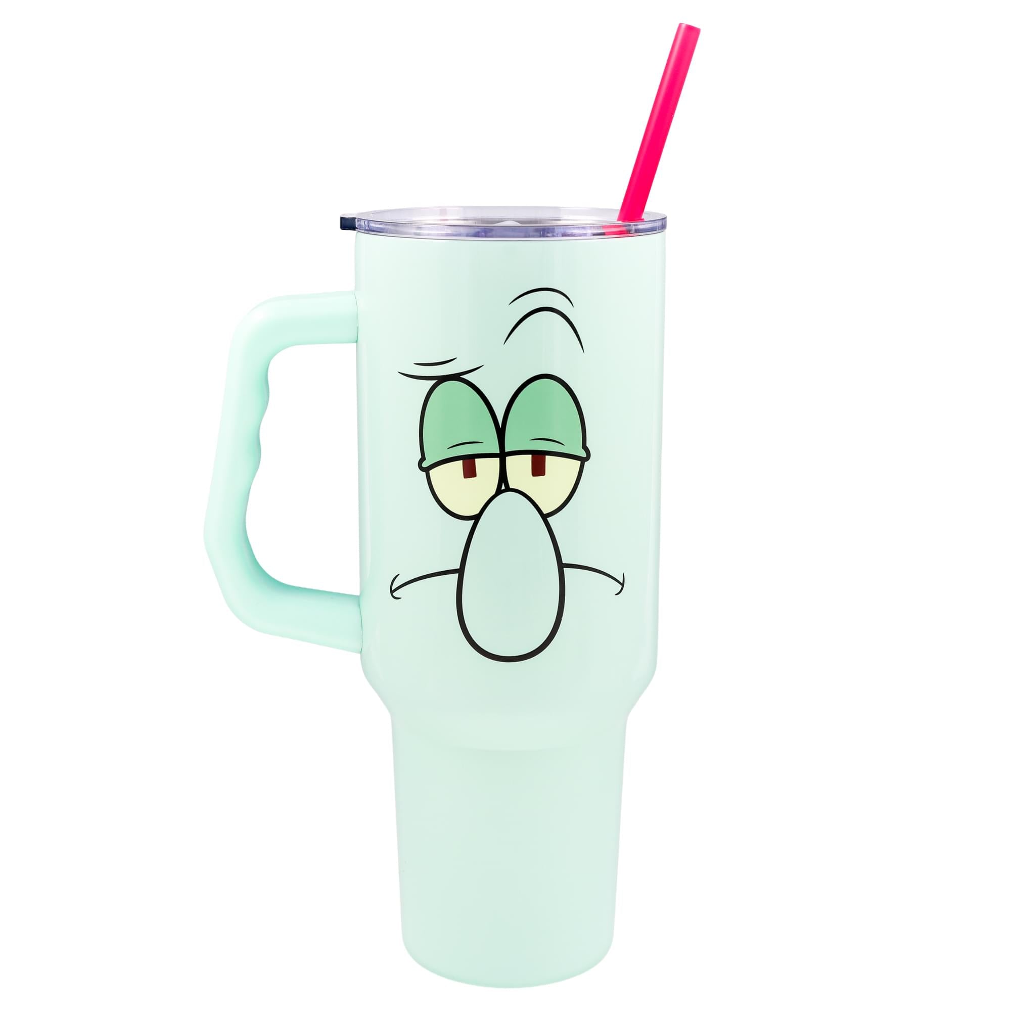 SpongeBob Squidward 40oz Steel Tumbler w/ Handle | Free Shipping