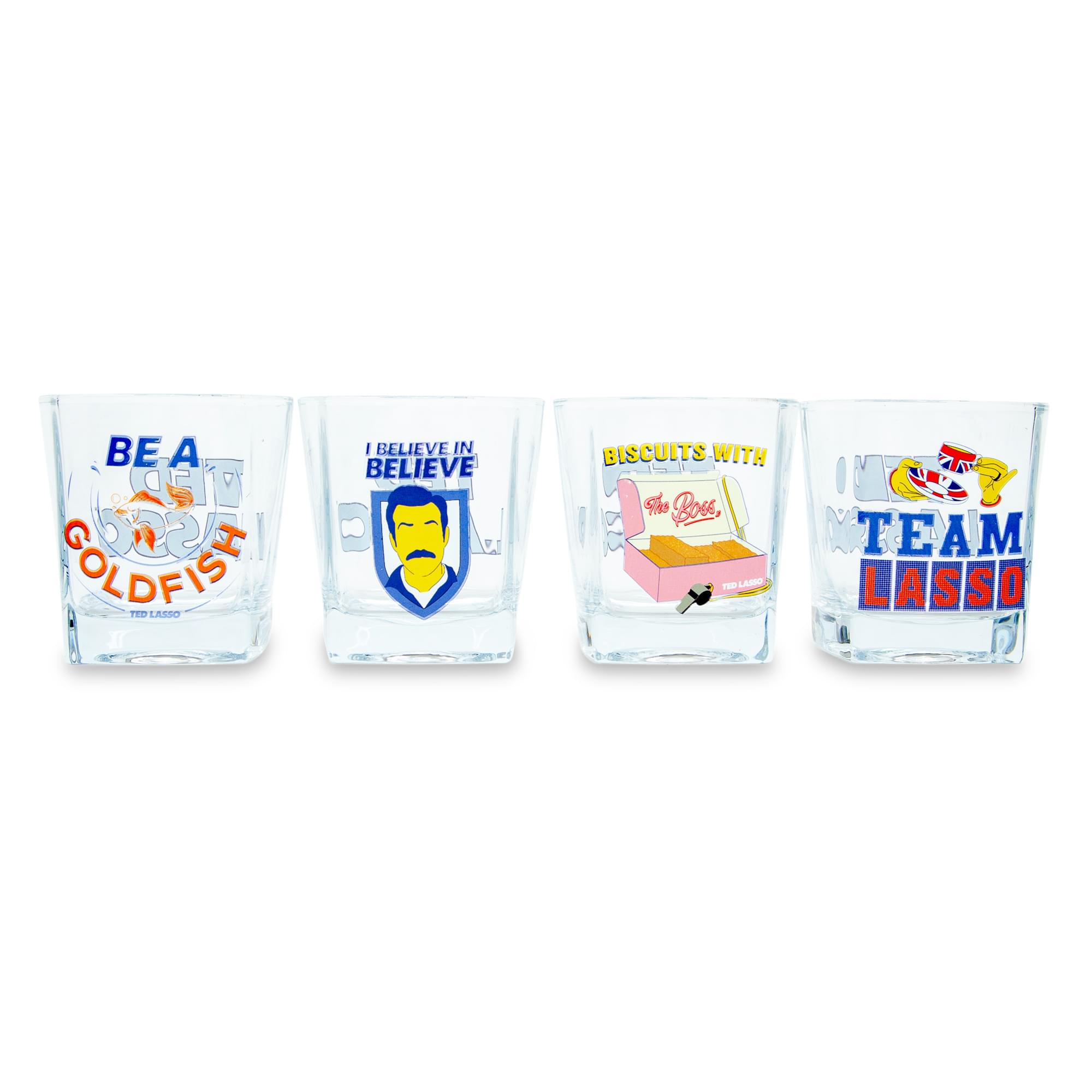 Ted Lasso 4 Piece 10oz Rock Glass Set | Free Shipping