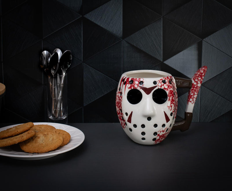 Friday the 13th Jason Mask 20oz Ceramic 3D Sculpted Mug | Free Shippin