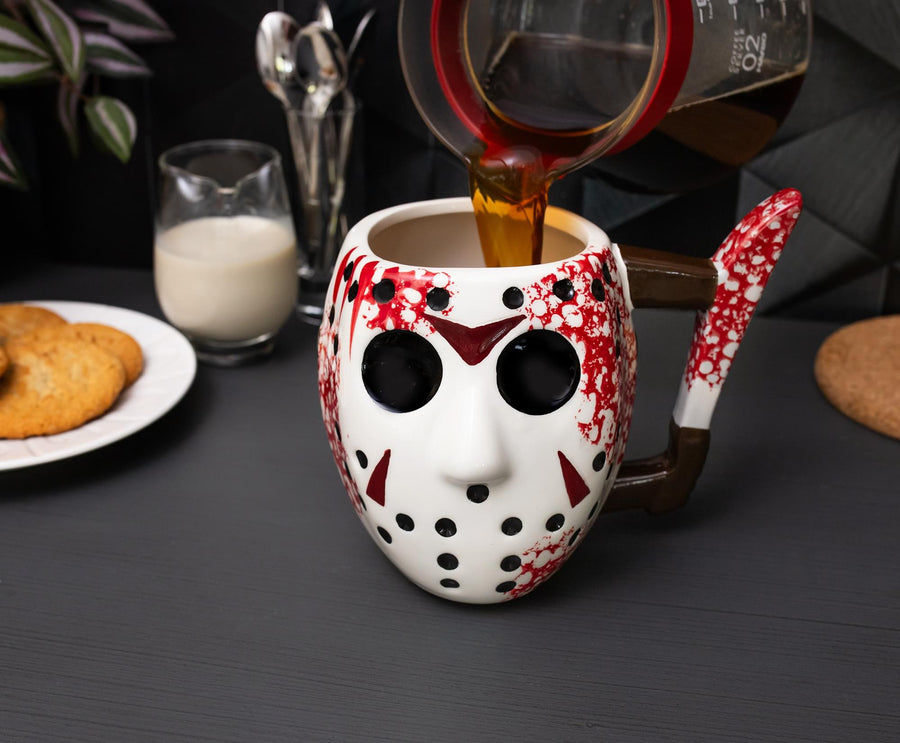 Friday the 13th Jason Mask 20oz Ceramic 3D Sculpted Mug | Free Shippin