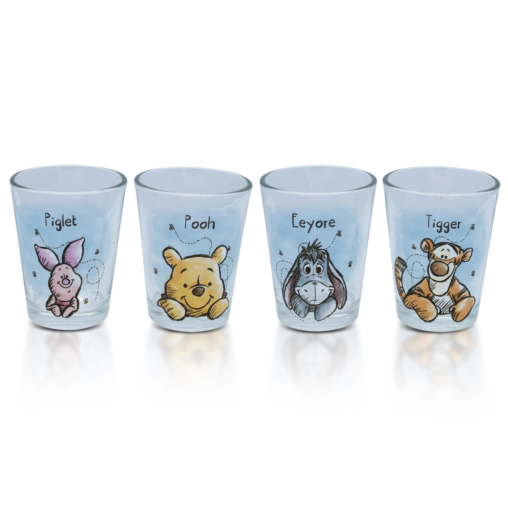 Winnie the Pooh Faces 4 Piece Mini Glass Set | Free Shipping