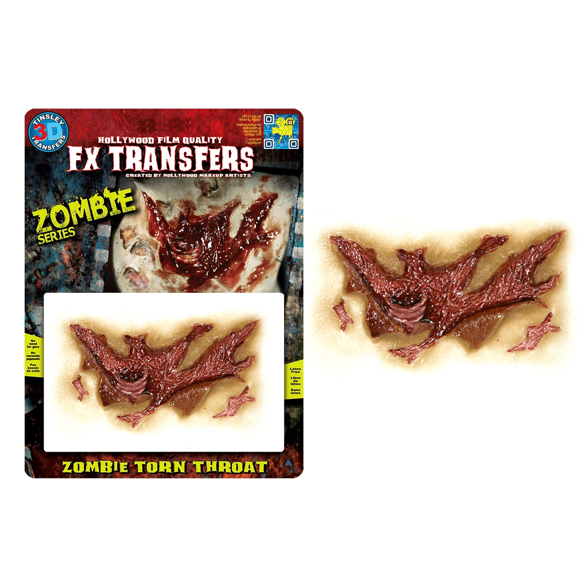 Zombie Torn Throat Fx Transfer Costume Accessory | Free Shipping