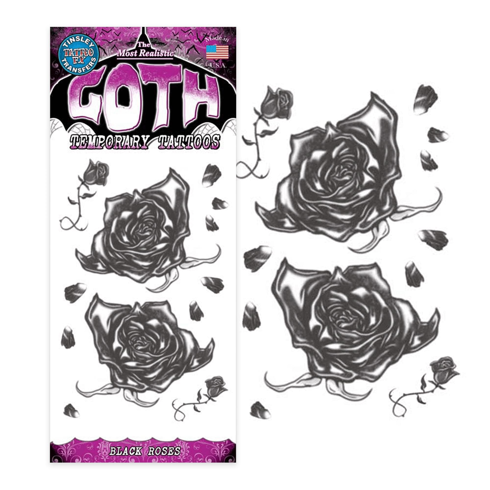 Black Roses Goth Tattoo Costume Accessory | Free Shipping