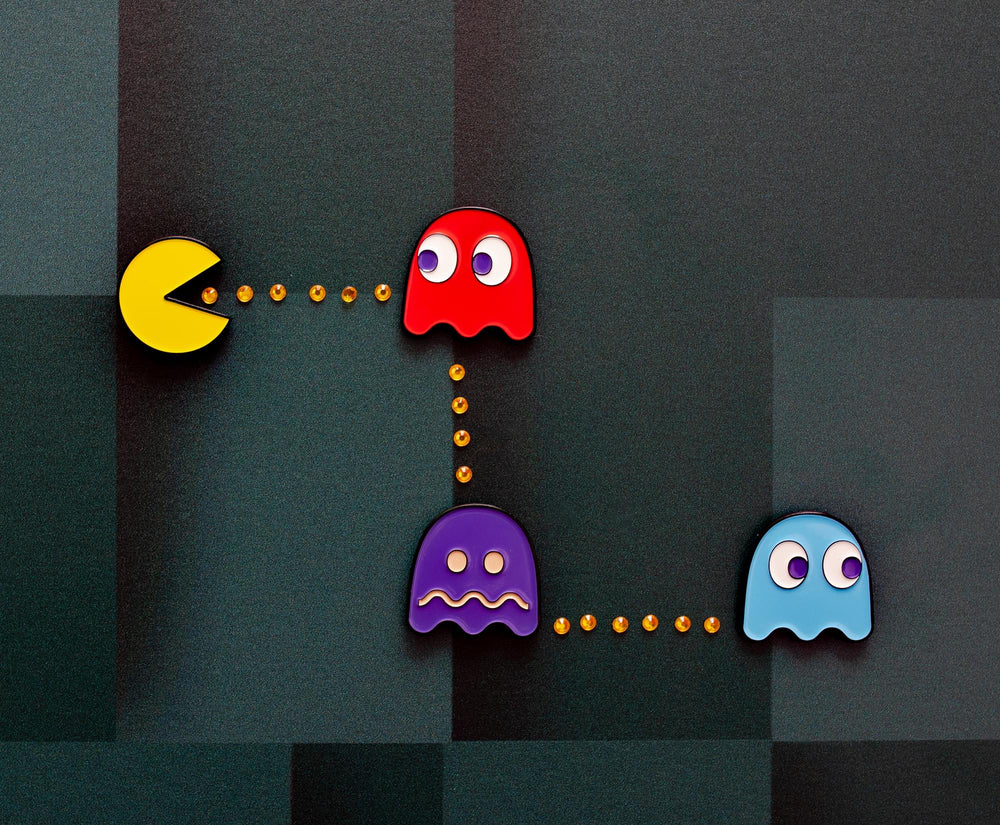 Pac-Man Classic Characters Enamel Pin Set of 4 | Free Shipping