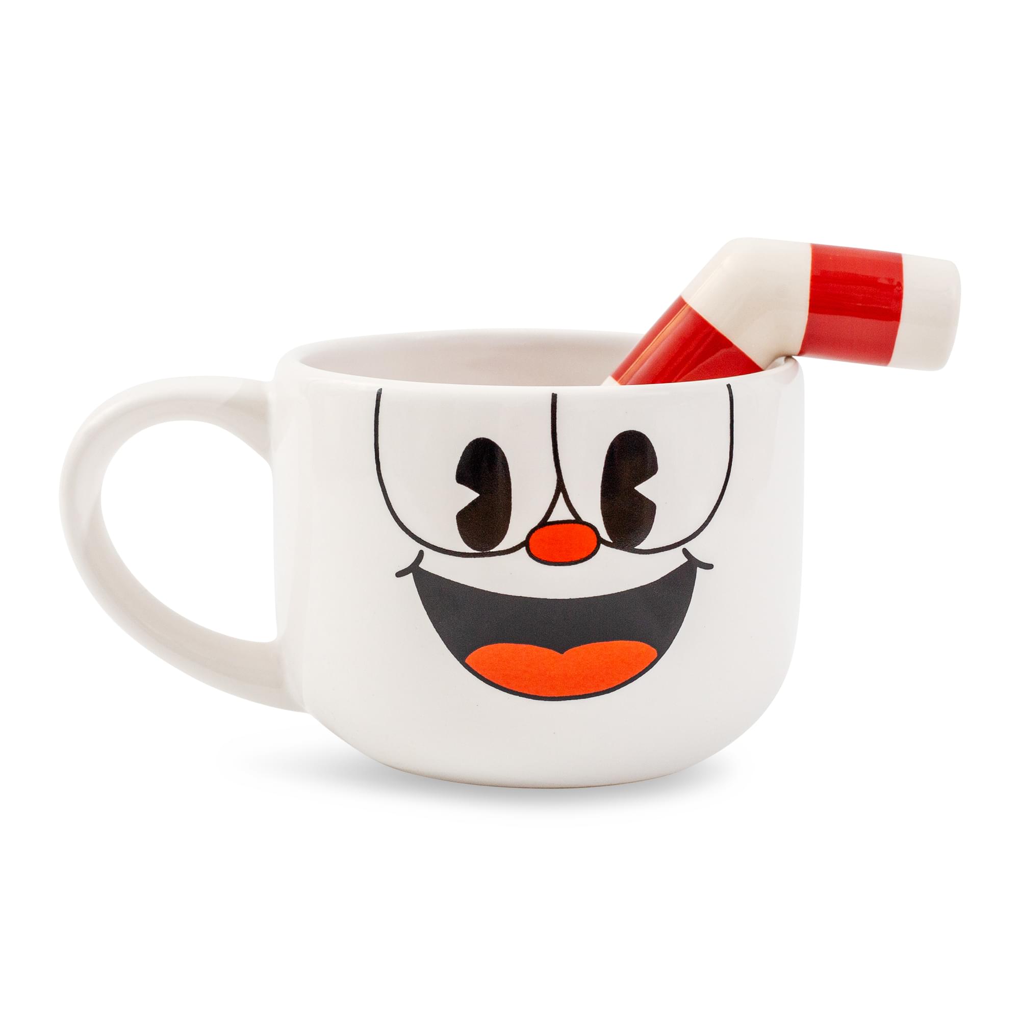 Cuphead 20oz Ceramic Coffee Mug and Straw | Free Shipping