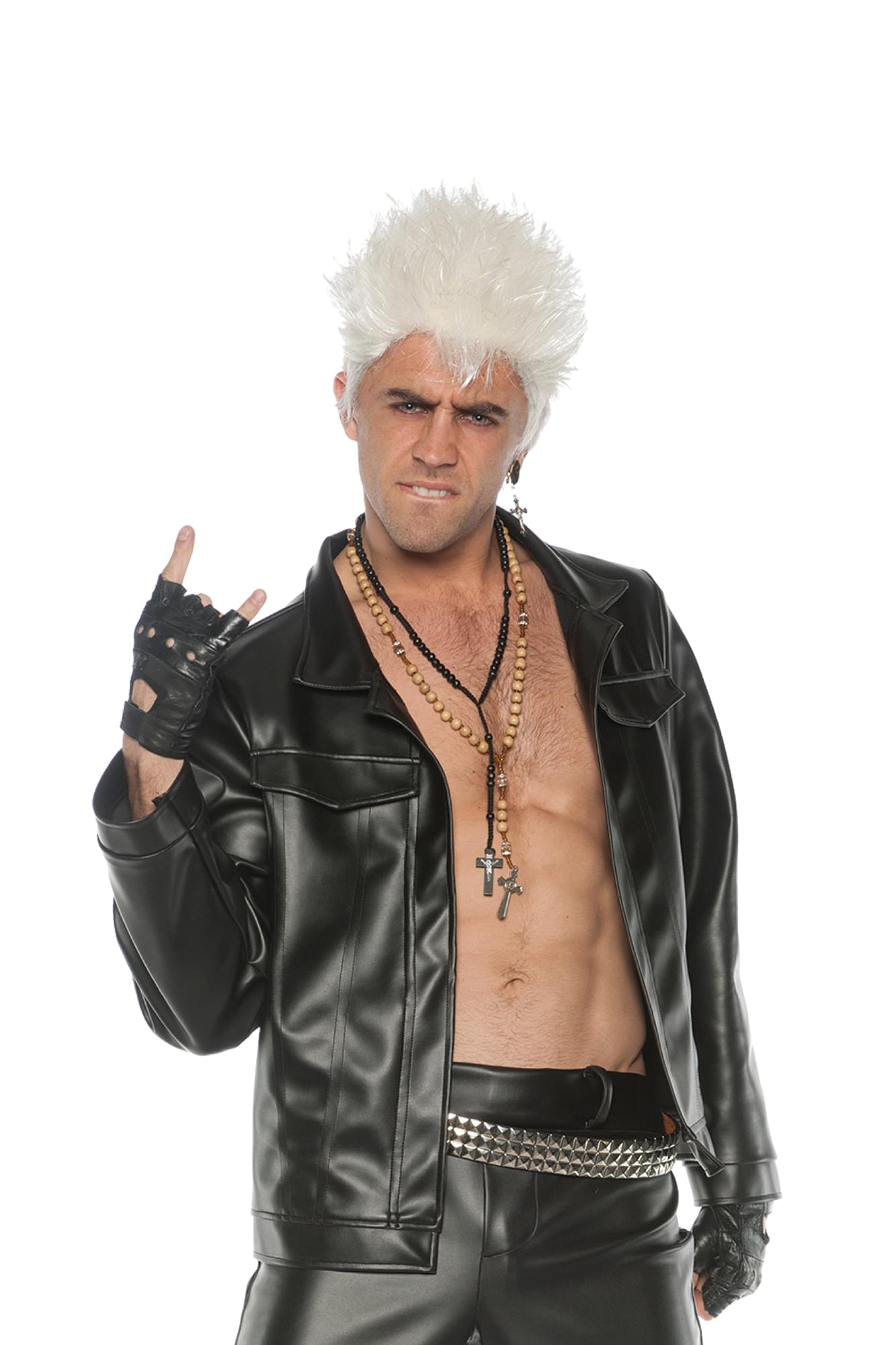 Faux Leather Rocker Jacket Adult Costume | Free Shipping
