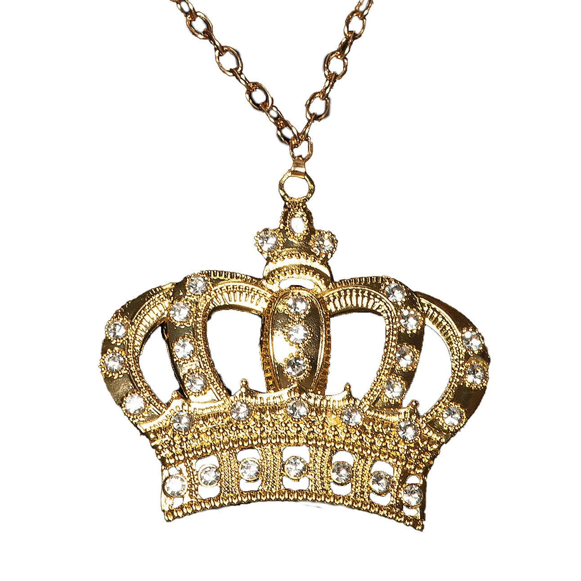Gold Crown Necklace Costume Jewelry | Free Shipping