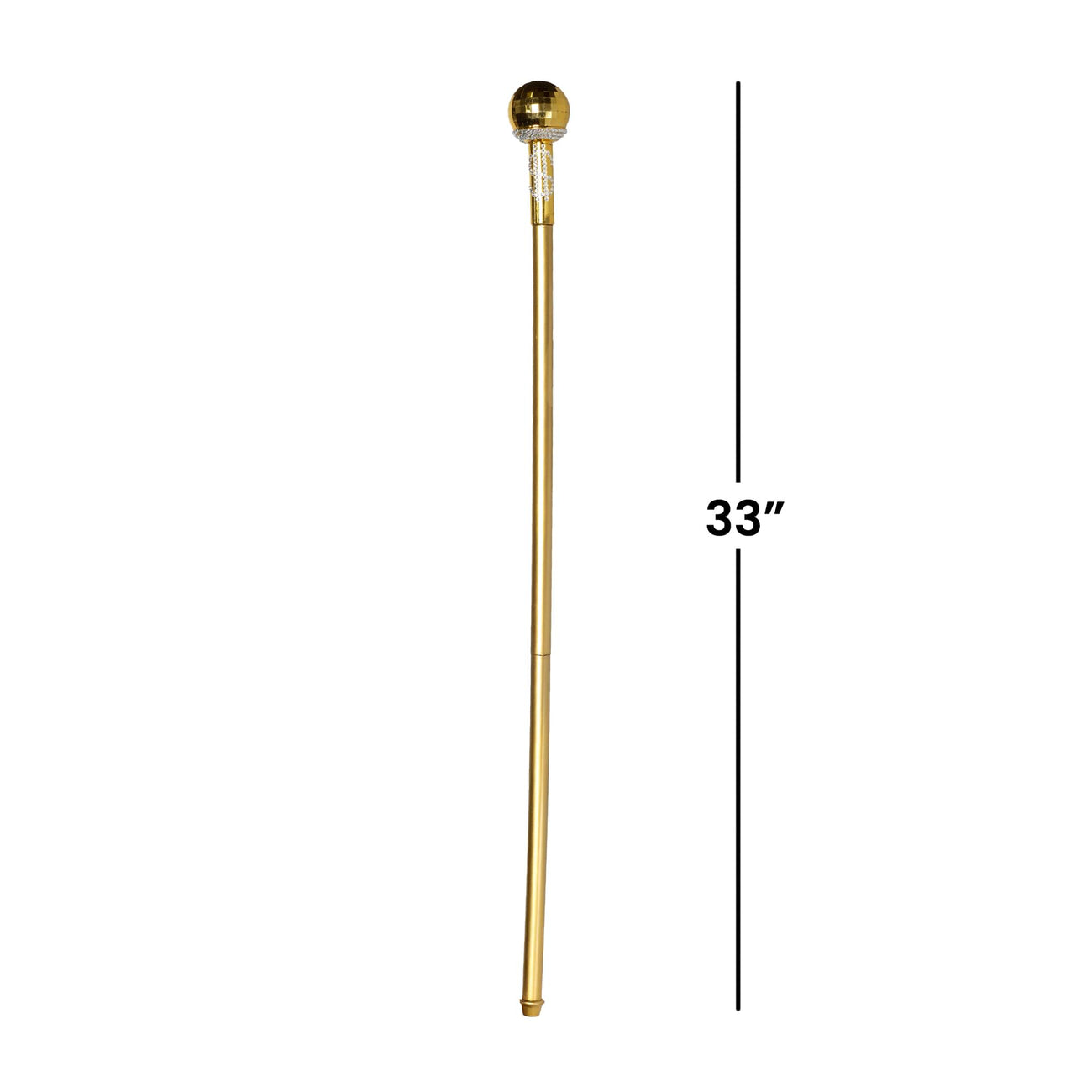 Gold Cane 33 Inch Long Adult Costume Accessory | Free Shipping