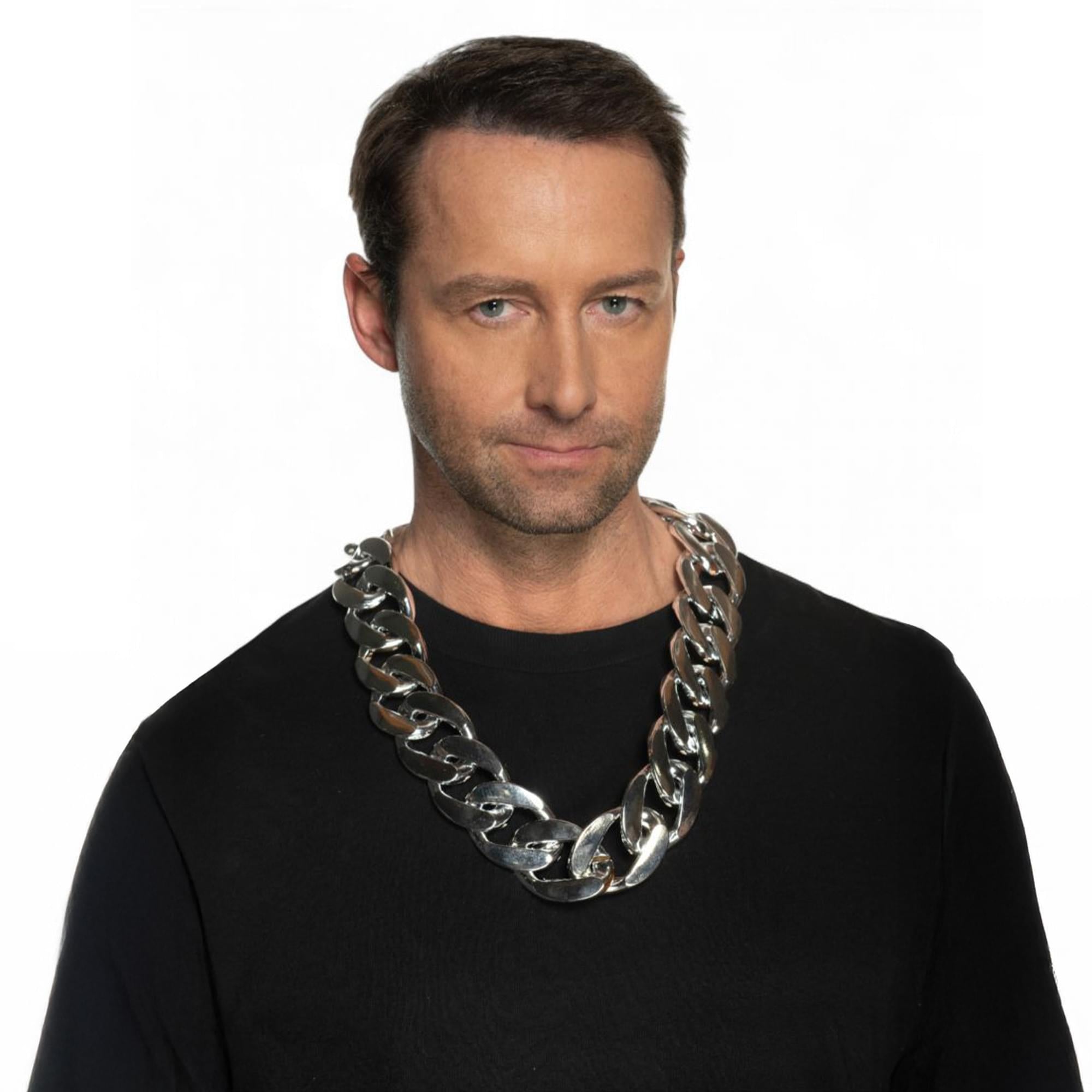 Chunky Silver Chain Adult Costume Accessory | Free Shipping
