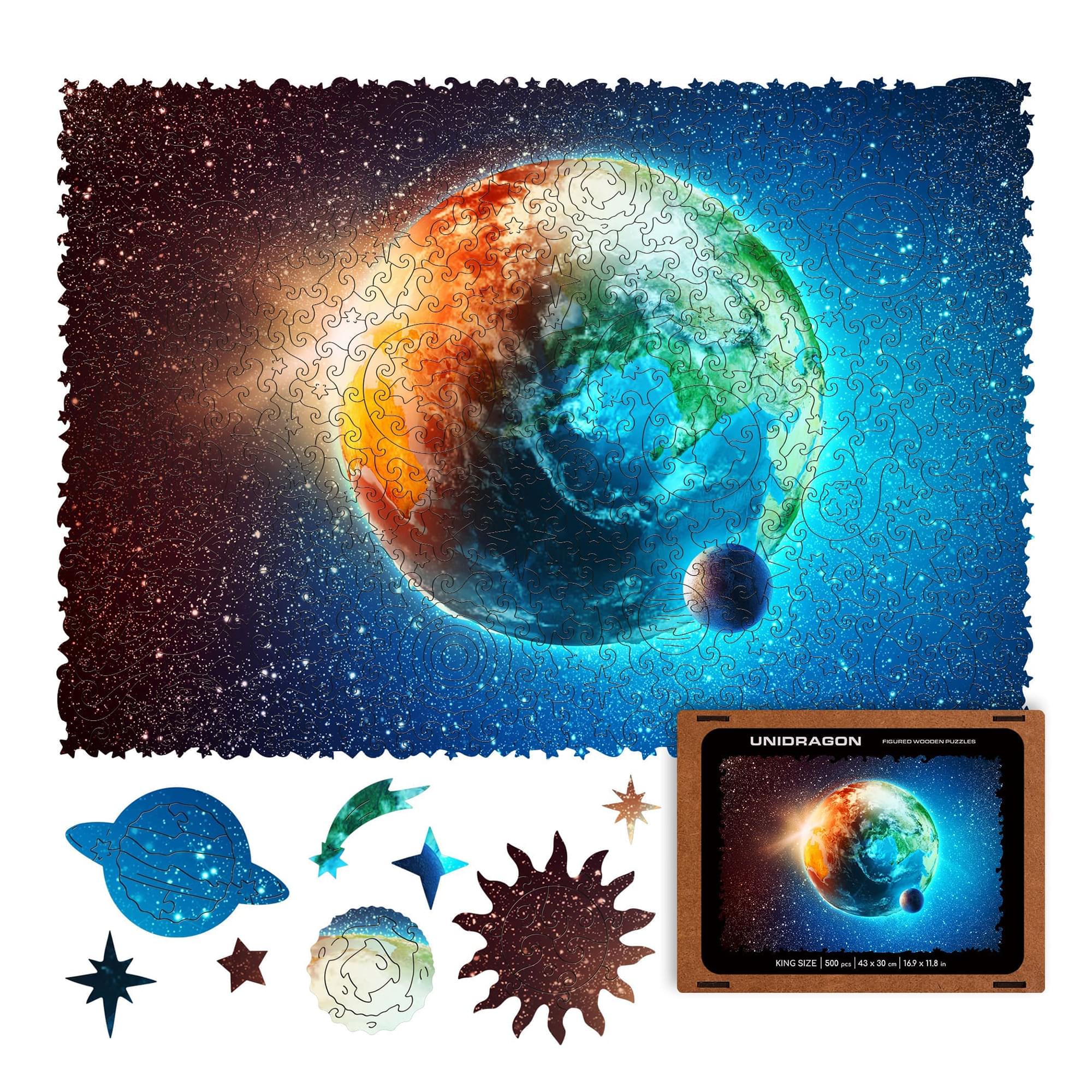 Earth 125 Piece Wooden Jigsaw Puzzle | Free Shipping