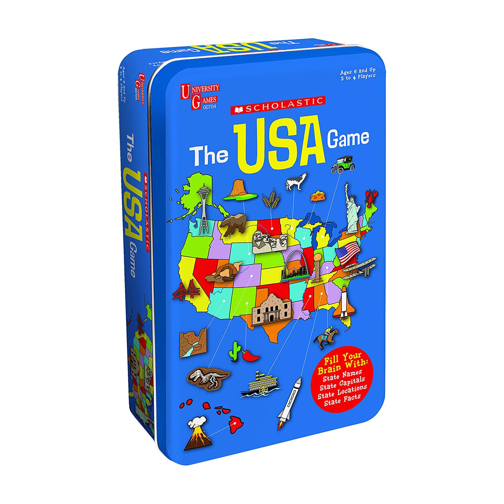 Scholastic The USA Game Tin | 2-4 Players | Free Shipping