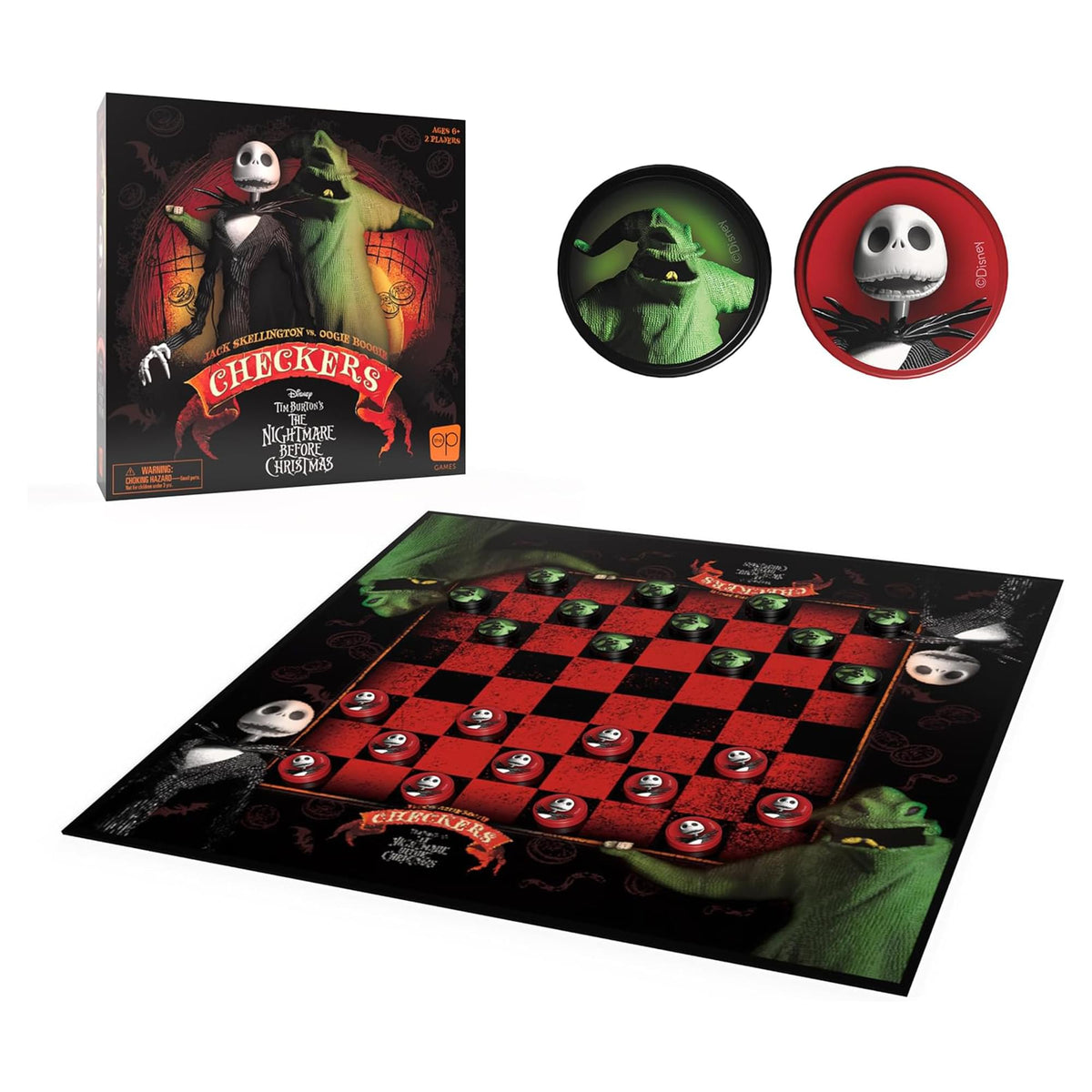 Disney Nightmare Before Christmas Checkers Game | Free Shipping