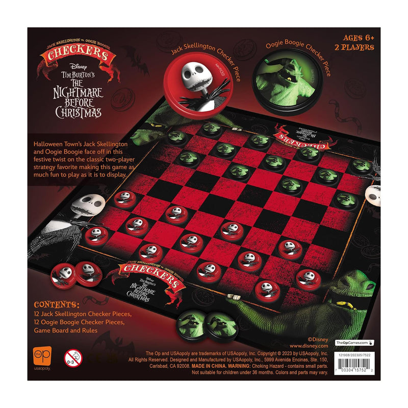 Disney Nightmare Before Christmas Checkers Game | Free Shipping