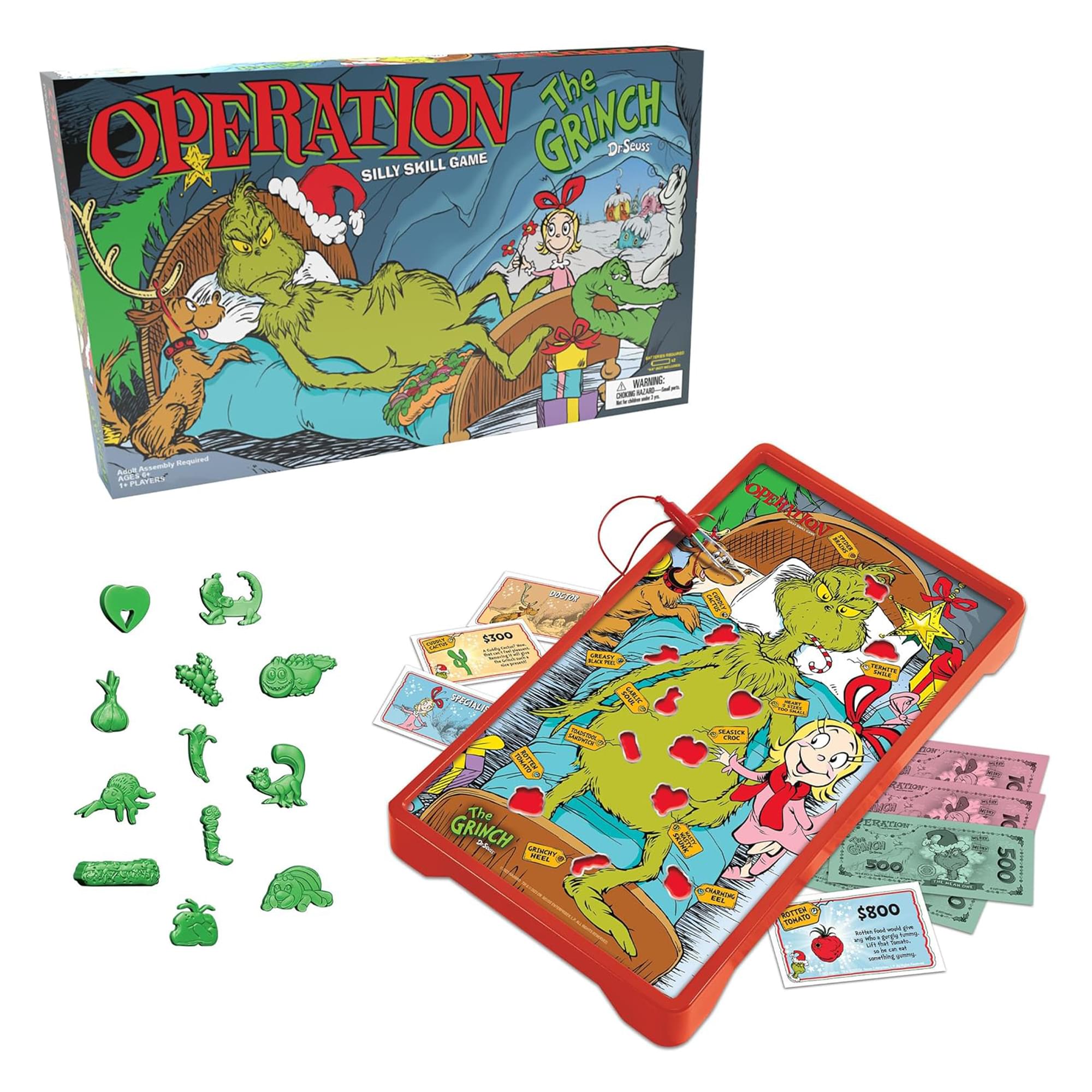 Dr. Seuss The Grinch Operation Board Game | Free Shipping