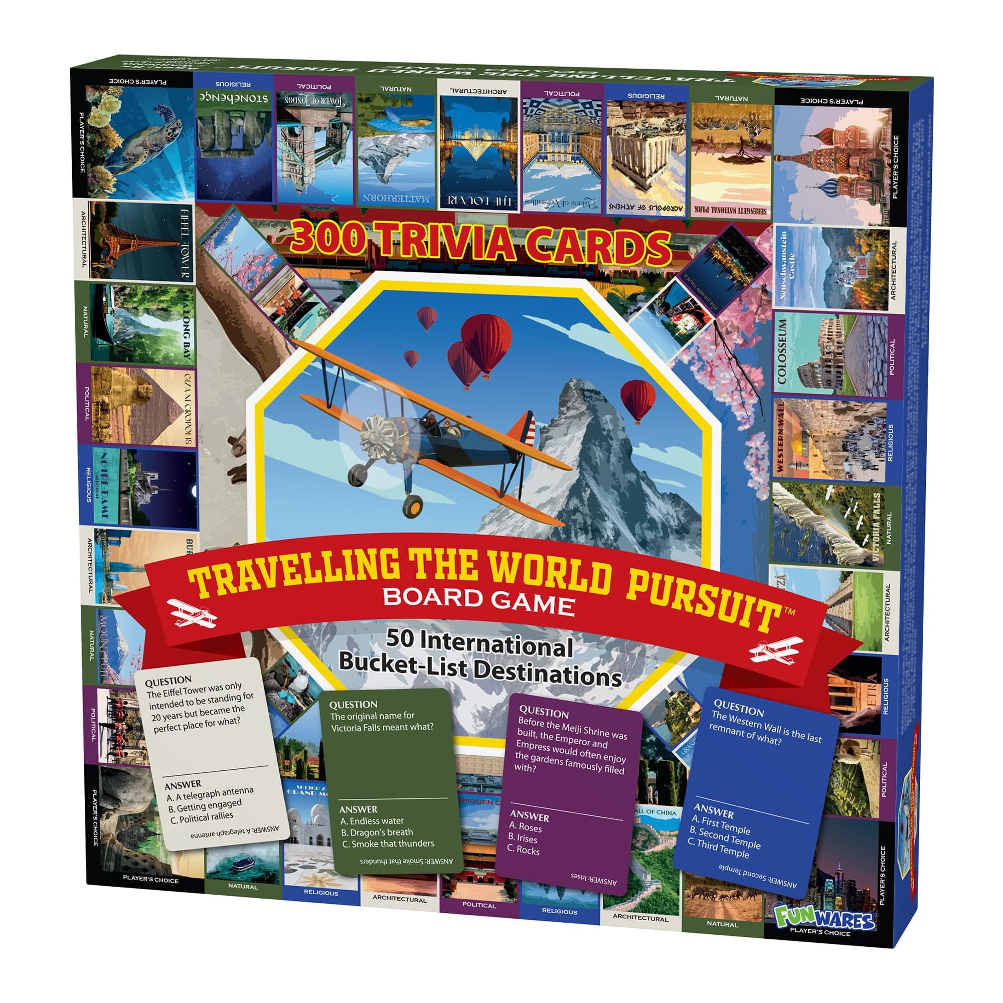 Travelling the World Pursuit Trivia Board Game | Free Shipping