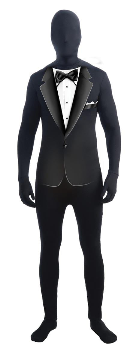 Invisible Man Black Formal Suit Adult Costume Skin Suit | Free Shippin