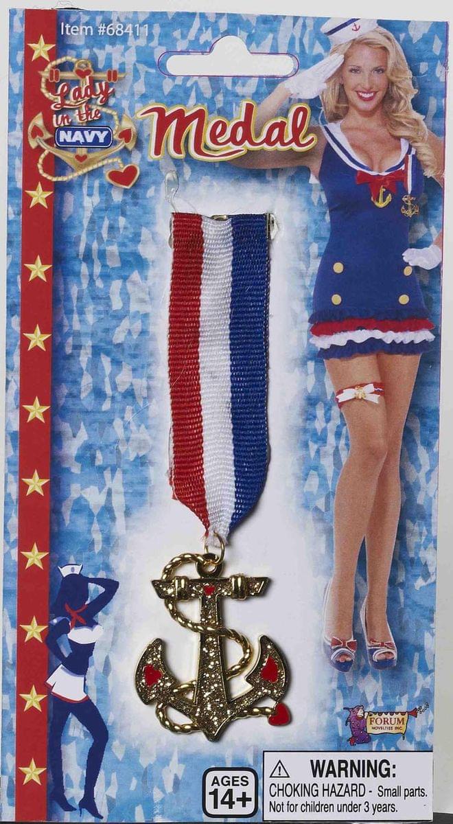 Patriotic Navy Medal With Anchor Costume Accessory | Free Shipping