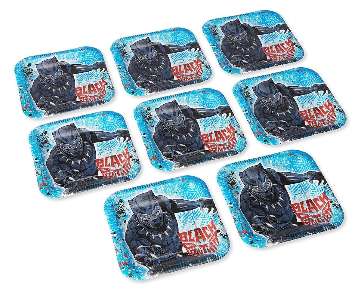 Marvel Black Panther 7" Square Paper Party Plates, 8-Pack | Free Shipp