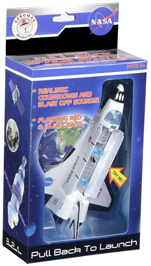 Aeromax Pull Back 6 Inch Die Cast Space Shuttle | Free Shipping