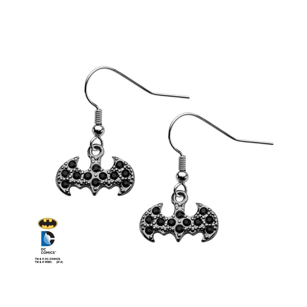 DC Comics Batman Black Diamond Hook Earrings | Free Shipping