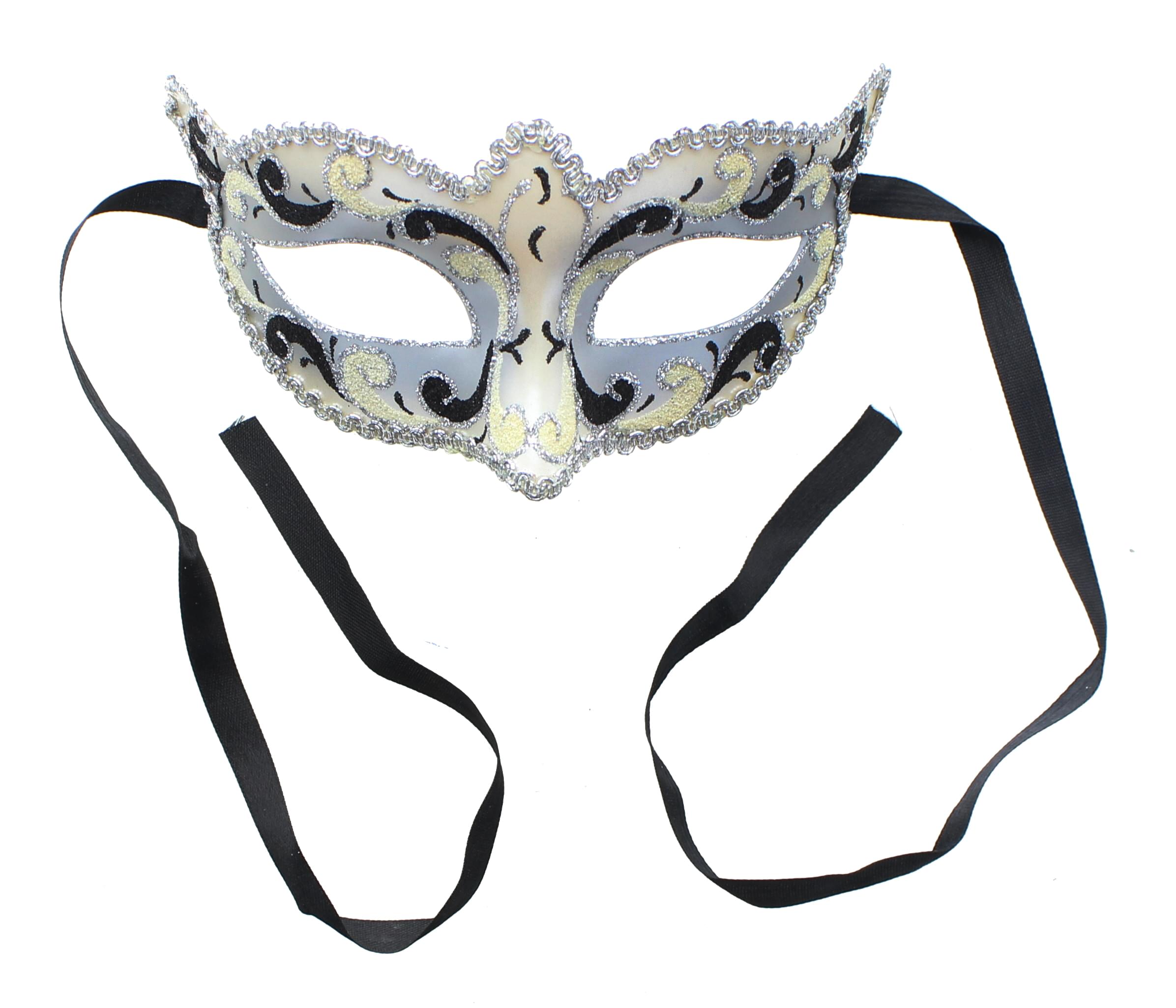 Mona Lisa Eye Costume Mask: Silver/Black | Free Shipping