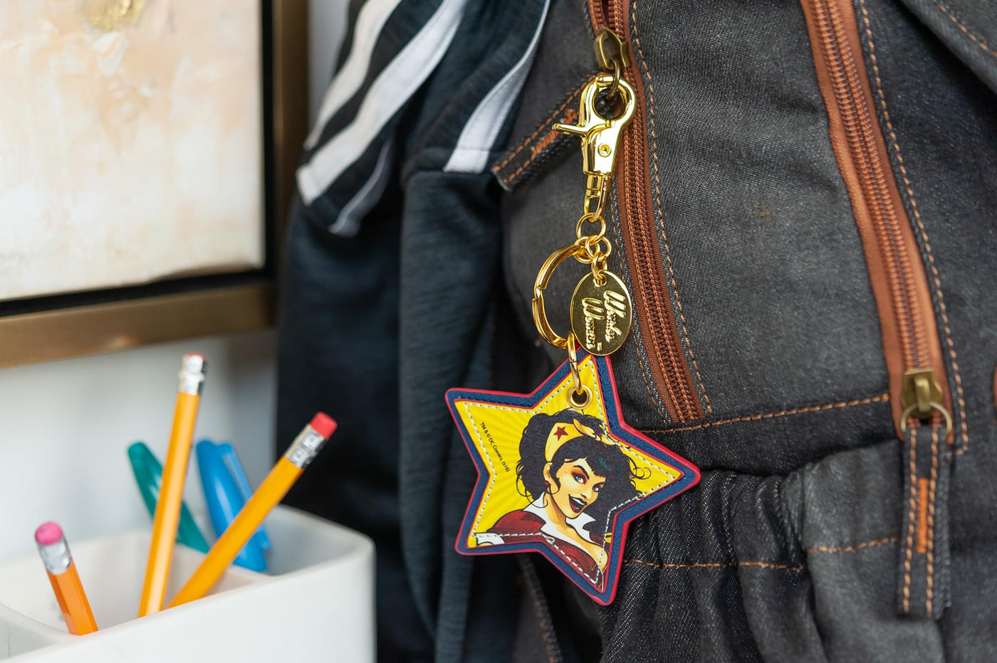 DC Comics Bombshells Wonder Woman Faux Leather Keychain | Free Shippin