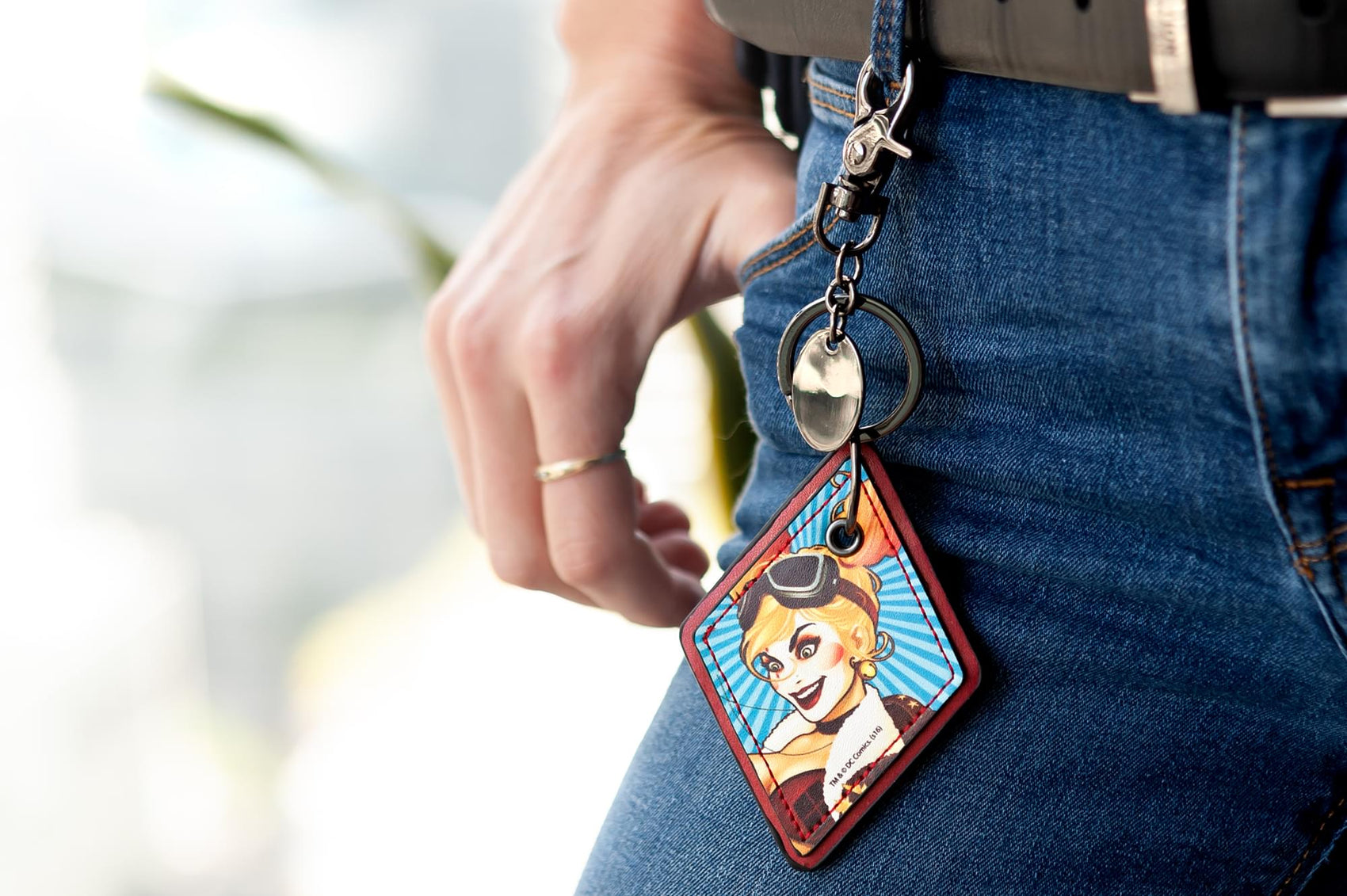 DC Comics Bombshells Harley Quinn Faux Leather Keychain | Free Shippin