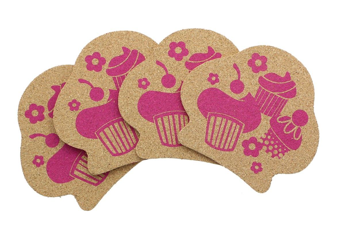 Retro Cork Coaster Set - Cupcake Cluster - Set of 4 | Free Shipping
