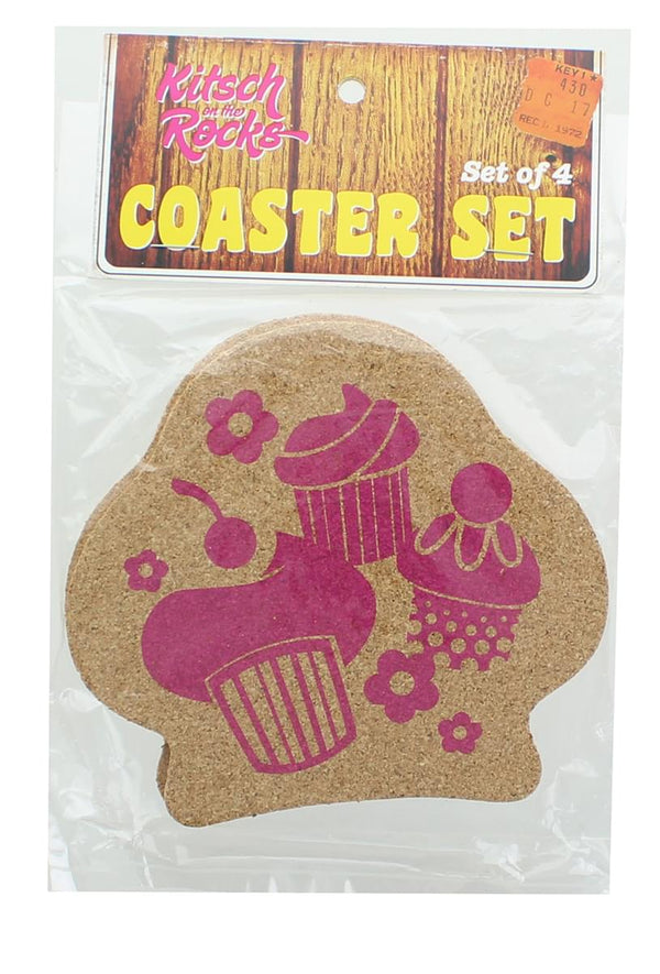 Retro Cork Coaster Set - Cupcake Cluster - Set of 4 | Free Shipping