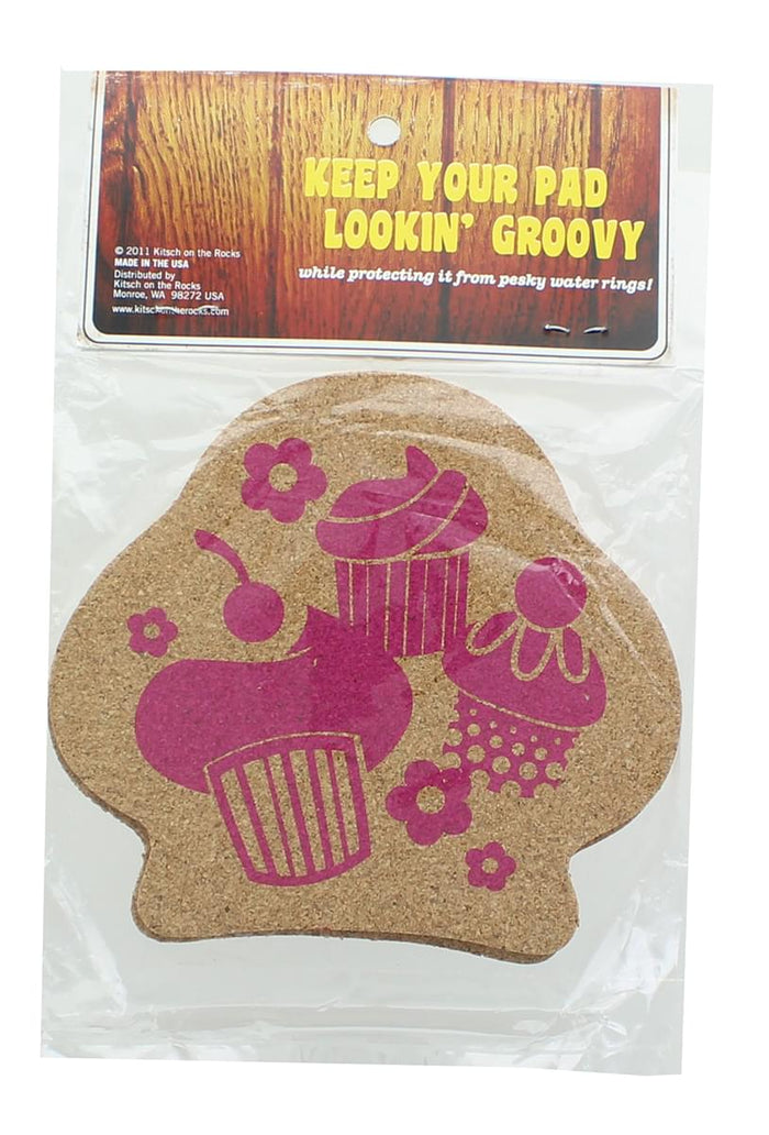 Retro Cork Coaster Set - Cupcake Cluster - Set of 4 | Free Shipping