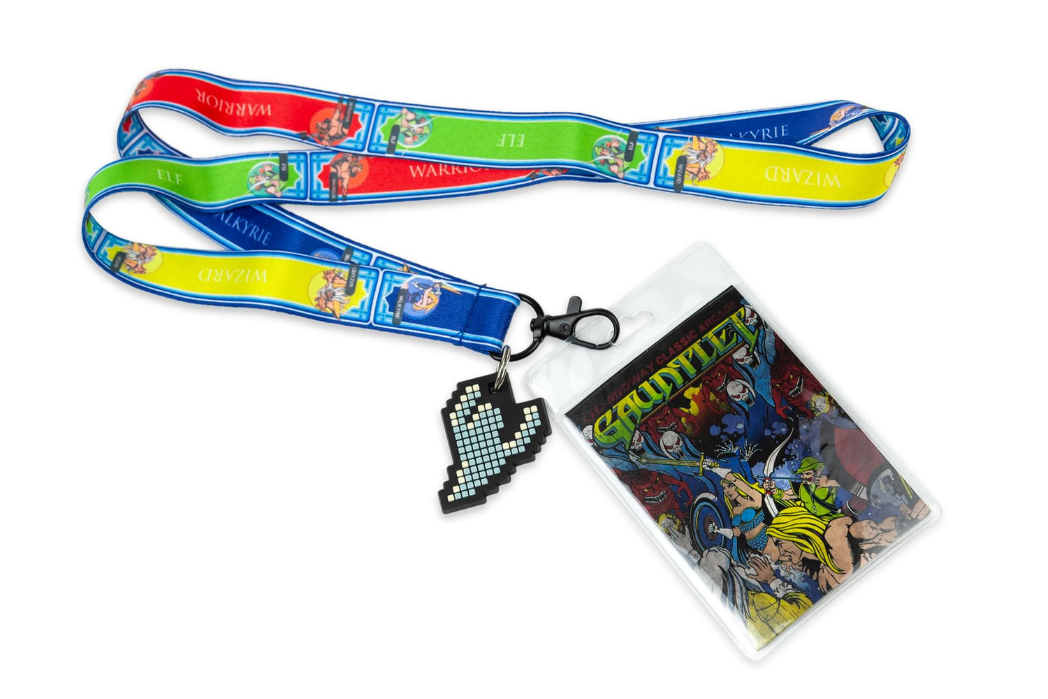Midway Arcade Games Lanyard w/ ID Holder & Charm - Gauntlet | Free Shi