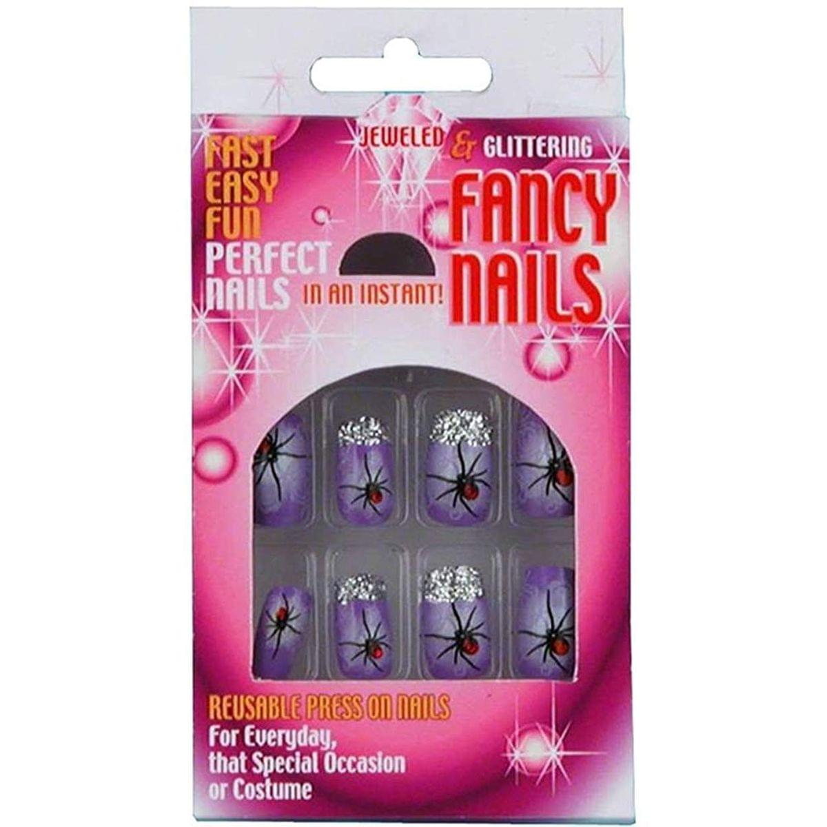 Jeweled & Glittering Fancy Costume Nails, Spiders | Free Shipping