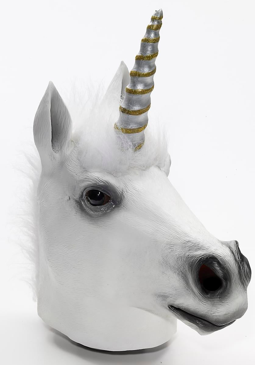 Latex Animal Costume Mask Adult: Unicorn | Free Shipping