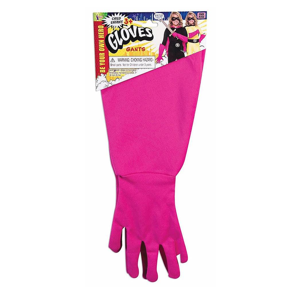 Superhero Pink Gauntlet Costume Gloves Child | Free Shipping