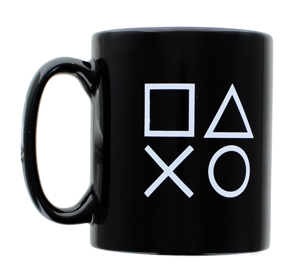 PlayStation Logo and Icons Black Ceramic Coffee Mug | Free Shipping