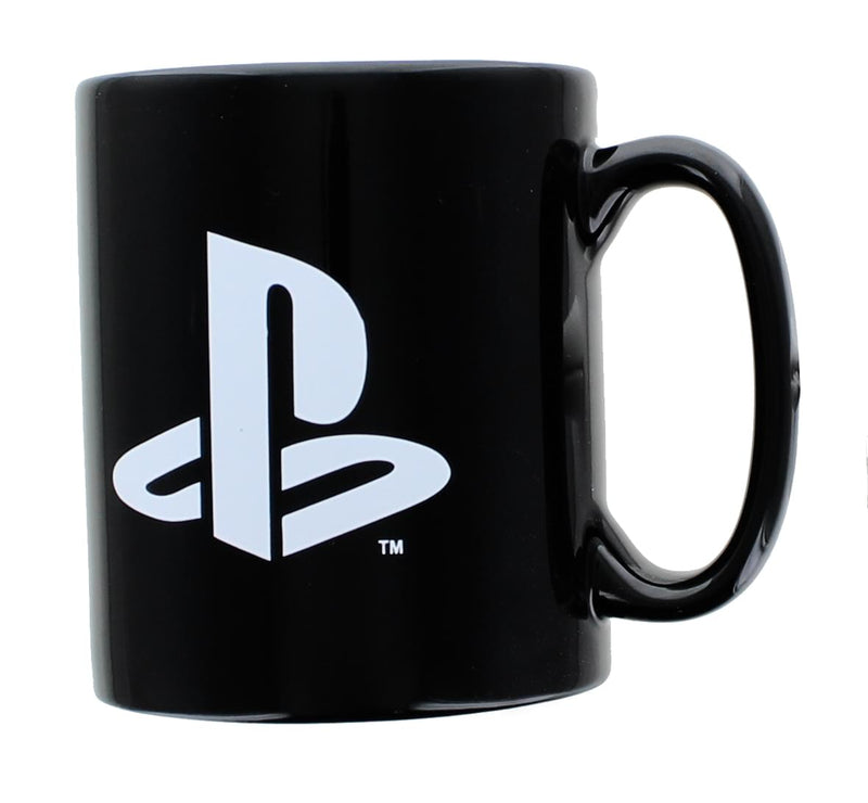 PlayStation Logo and Icons Black Ceramic Coffee Mug | Free Shipping