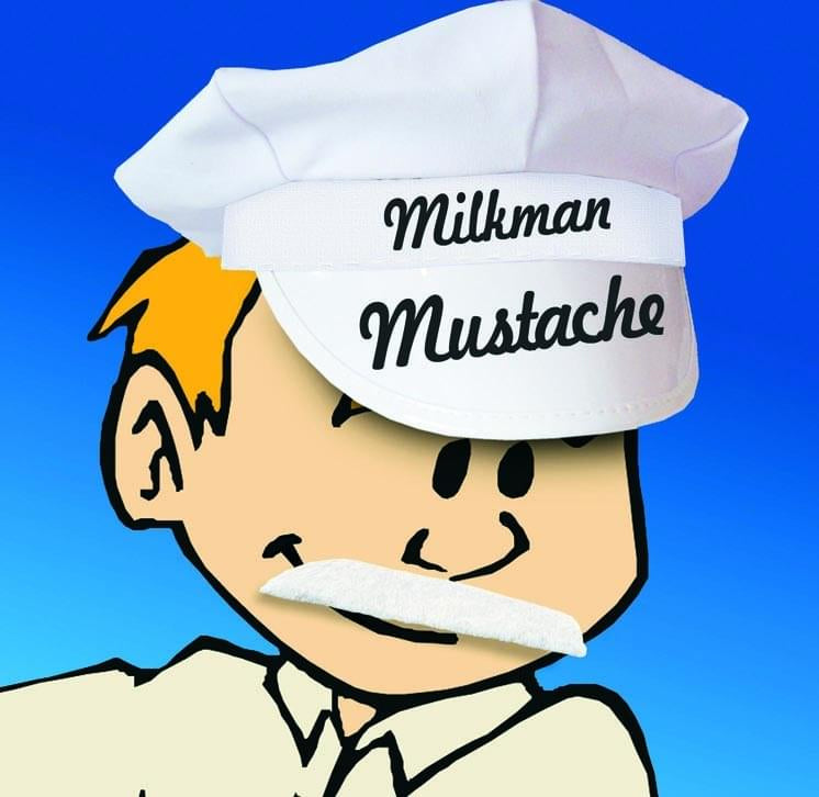 Self Adhesive Milkman Costume Mustache White | Free Shipping
