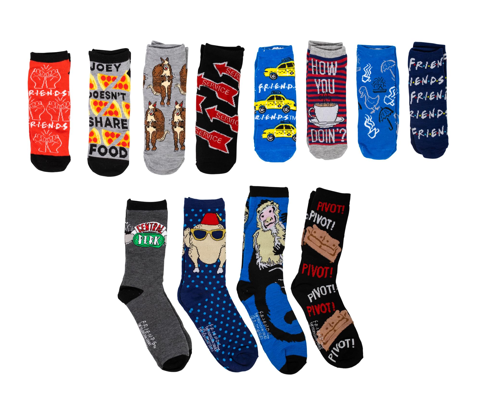 Friends Mens 12 Days of Socks | Set A | Free Shipping