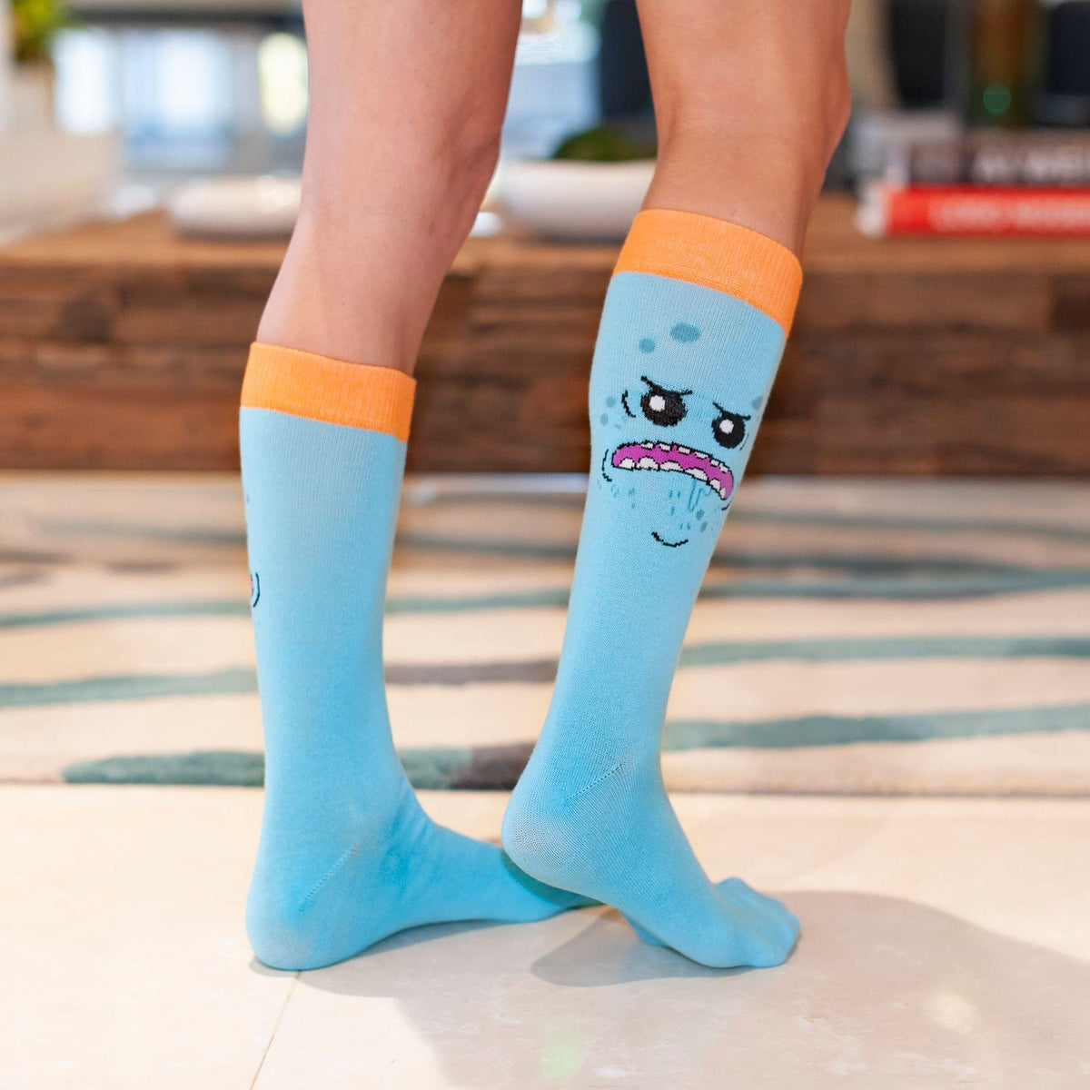 Rick and Morty OSFM Crew Socks, 1 Pair, Mr. Meeseeks | Free Shipping