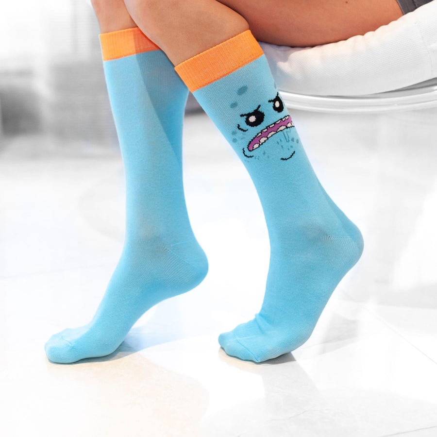 Rick and Morty OSFM Crew Socks, 1 Pair, Mr. Meeseeks | Free Shipping