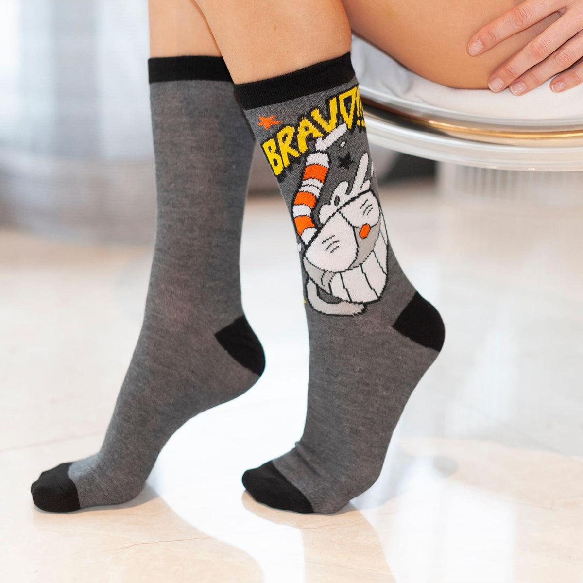 Cuphead Adult Crew Sock 2-Pack - Bravo/ Knockout | Free Shipping