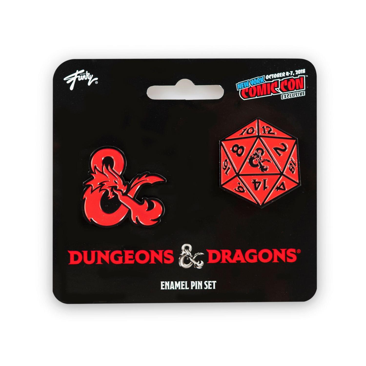 Dungeons & Dragons D20 Die and Ampersand Exclusive Pin Set | Free Ship
