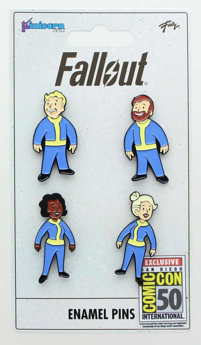 Fallout Vault Dwellers Collectible Enamel Pin 4-Pack | Free Shipping