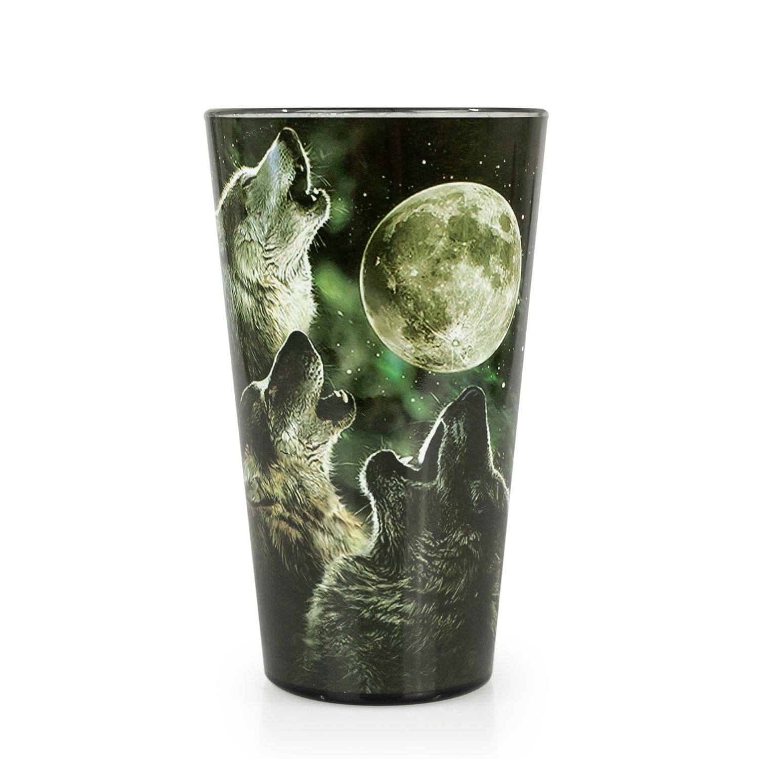 Wolf Pack Howling At The Moon 16oz Pint Glass | Free Shipping