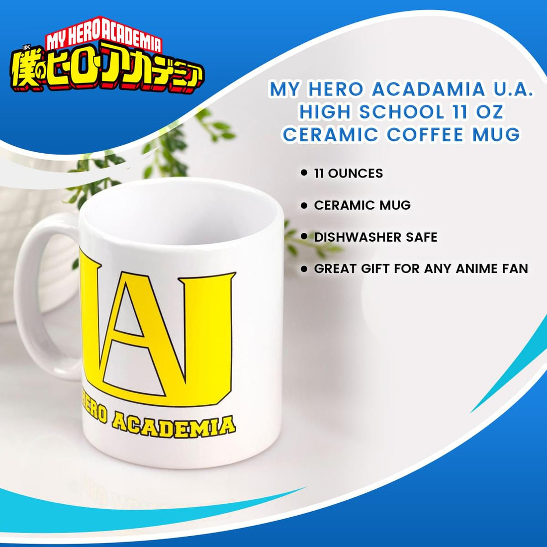 My Hero Acadamia U.A. High School 11 oz Ceramic Coffee mug | Free Ship