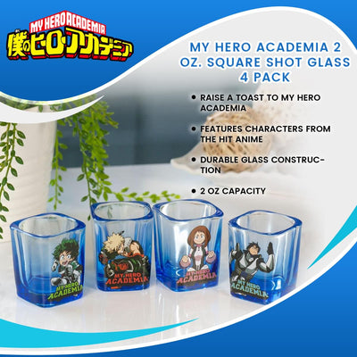 My Hero Academia 2oz Square Shot Glass 4 Pack | Free Shipping