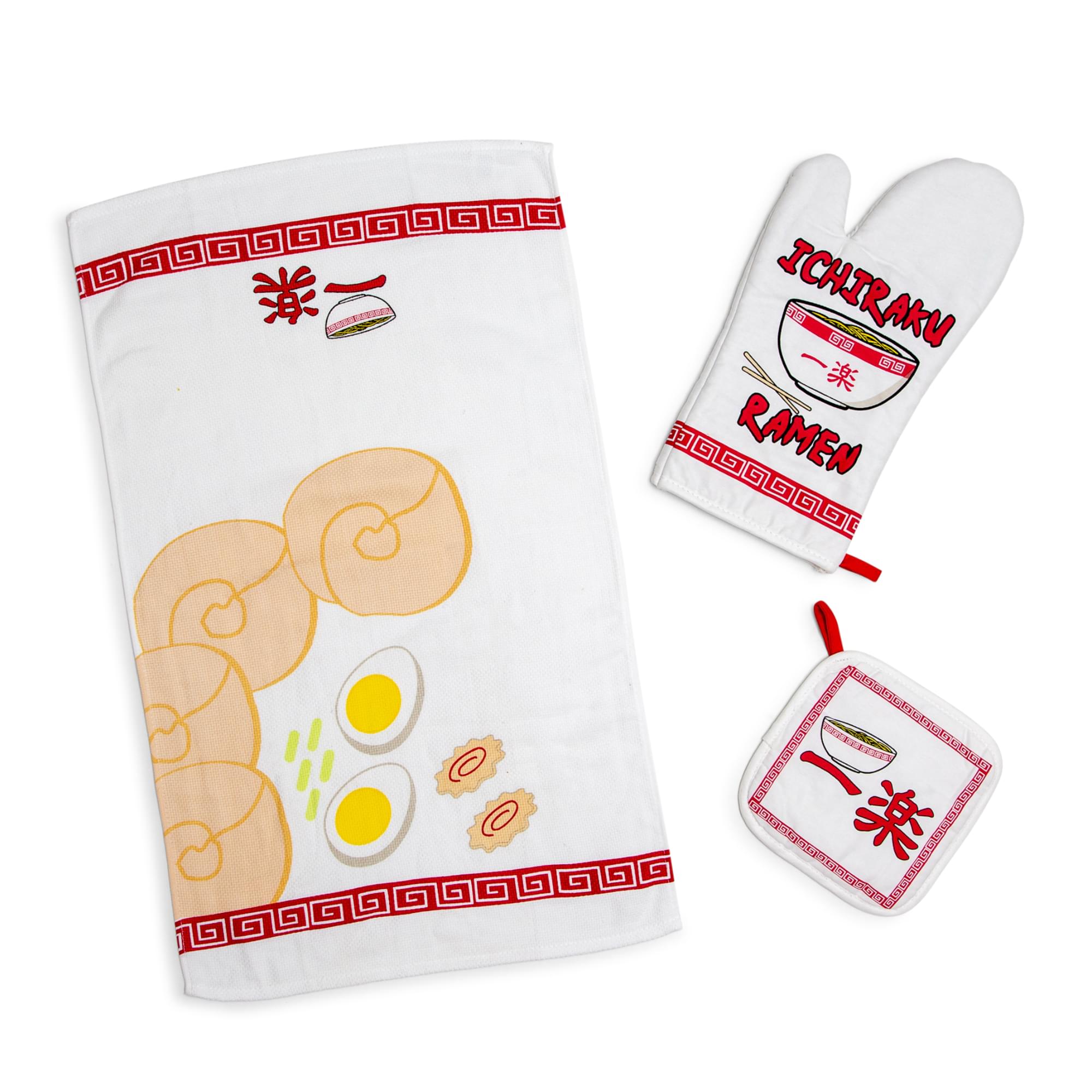 Naruto Ichiraku Ramen Shop Oven Mitt & Towel Set | Free Shipping
